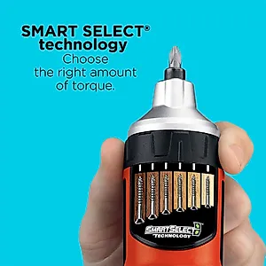 BLACK+DECKER 4V MAX Cordless Screwdriver with Screw Holder, SmartSelect (LI4000)