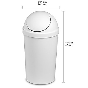 Sterilite White 12 Qt Swing-Top Wastebasket