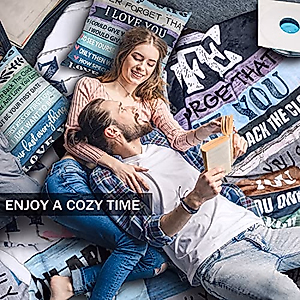 Tapesb to My Wife Blanket Anniversary Romantic Gifts for Wife Birthday Gift from Husband for Wives Throw Blanket with Pillow Covers Valentine Day Blanket Gifts