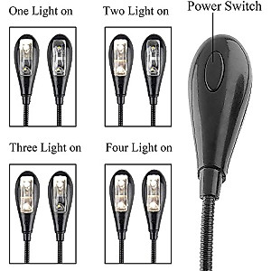 Soarun Music Stand Light/Led Book Reading Light/USB and Battery Operated Light/Portable Lights for Piano Travel E-Reader & Bed Headboard-Eye Friendly with Dual Arms