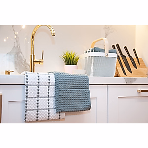 Pikanty - Kitchen Towels - 12 Pack - 100% Soft Cotton - 15x25 Inches - Great for Washing Dishes Dish Rags, Everyday Cooking and Baking