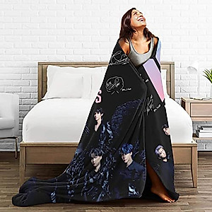GUASAO Ultra Soft Throw Blanket Flannel Fleece All Season Light Weight Living Room/Bedroom Warm Blanket 50''X40'', Black