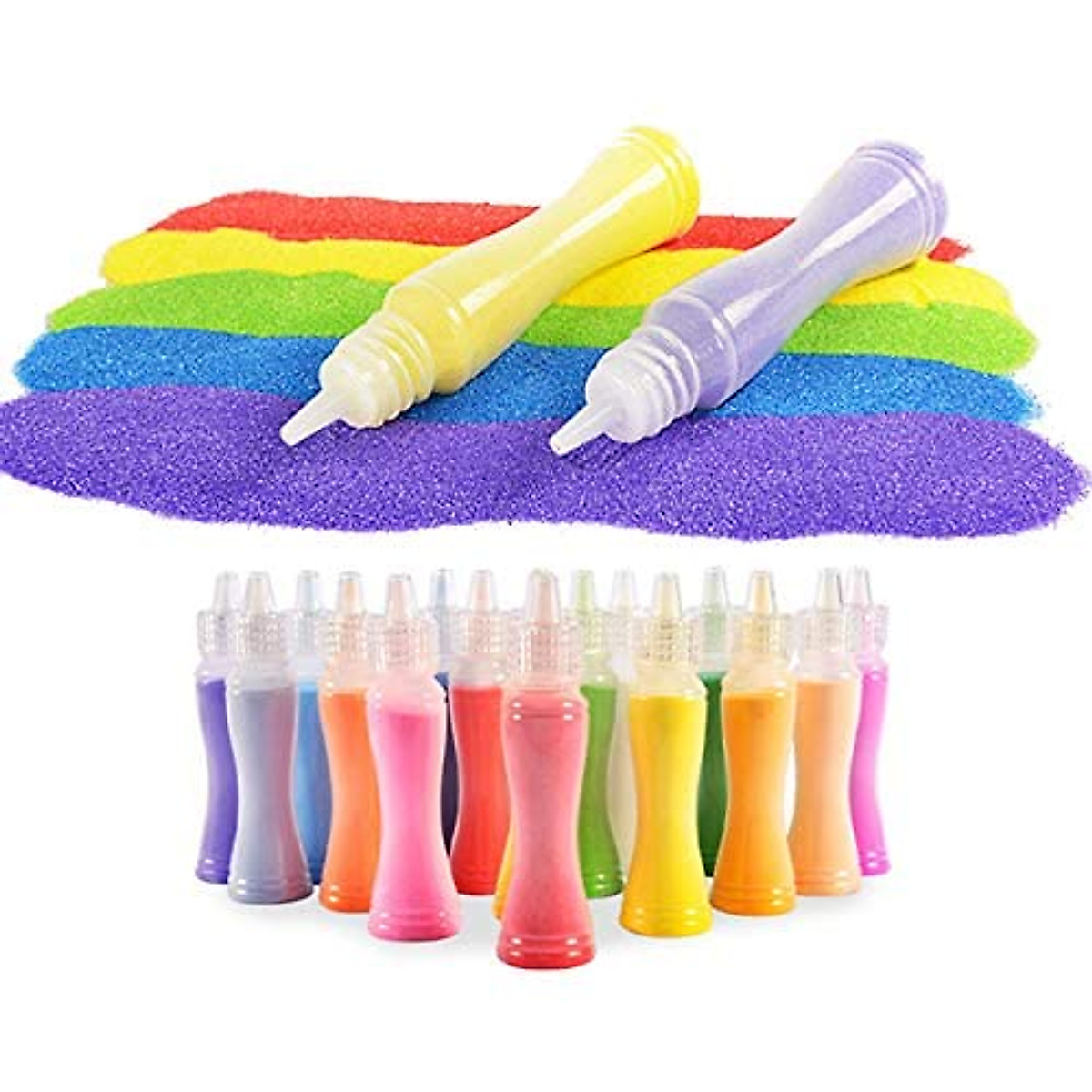 Mistari Peel and Sand Art Kits Sheets for Kids with 27 Sheets Sand Art Painting Cards and 2 Pcs Scratch Sticks Crafts (18 Colors+27 Sheets)