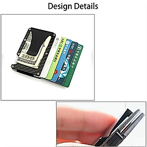 Golden^Li Metal Card Holder Money Clip, RFID Blocking Slim Carbon Fiber Wallet Minimalist Credit ID Card Holder for Men (set 2)