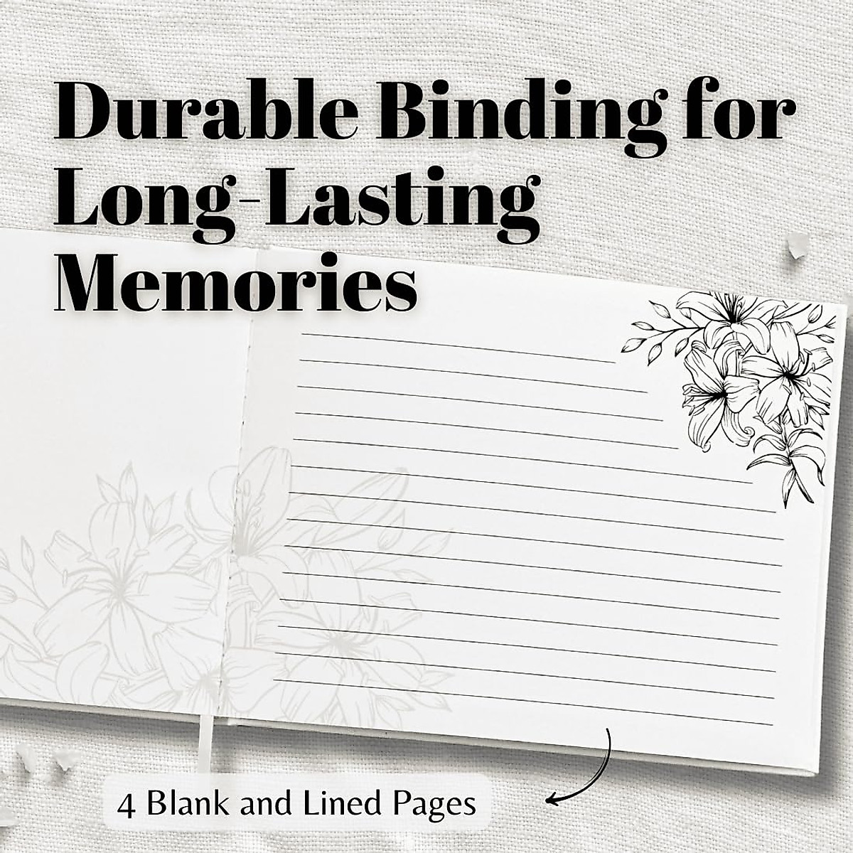 EBEGEE Funeral Guest Book, Timeless Keepsake Celebration of Life Guest Book, Durable and Smooth Writing Guest Book for Memorial Service, Thoughtful Design Funeral Guest Book for Memorial Service