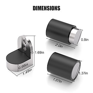 Cylindrical Floor Mount Door Stop Stainless Steel Heavy Duty Magnetic Door Stopper Height-Adjustable Brushed Satin Door Holder Floor Mount