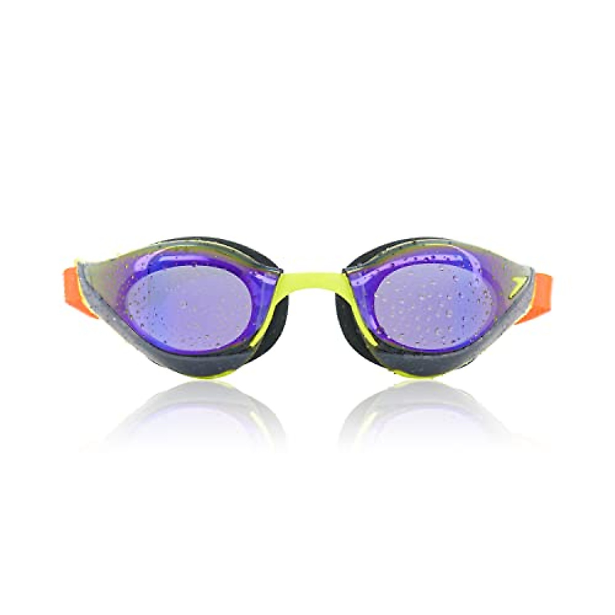 Speedo Unisex-Adult Swim Goggles Mirrored Fastskin Pure Focus, Salso/Atomic Lime/Violet Gold