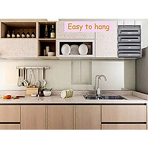 Ziplock Bag Organizer Compatible with Ziploc Gallon, Quart, Sandwich & Snack Food Storage Bag, Kitchen Plastic Bag Storage Organizer for Kitchen RV Camper (Grey)