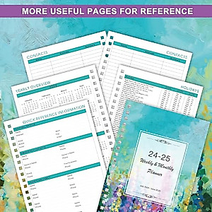 2024-2025 Planner - Planner/Calendar 2024-2025, Jul 2024 - Jun 2025, 2024-2025 Planner Weekly and Monthly with Tabs, 6.3" x 8.4", Hardcover with Back Pocket + Thick Paper - Oil Painting