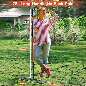 Lawn Leveling Rake, 30''x10'' Leveling Rake, 78 inch Handle Length, Stainless Steel, Adjustable Handle Lawn Leveler Rake for Backyard, Garden, Golf Course, Farm ＆ Pasture, Professional Lawn Care Tool