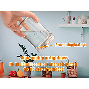 [12 pcs]16 oz Mason Jars,Glass Jars with Lids, Airtight Canning Jars, Wide Mouth Mason Jars. Airtight Container For Jams, Honey, Spices,Pickles, Home Decor,Overnight Oats,Fruit Preserves