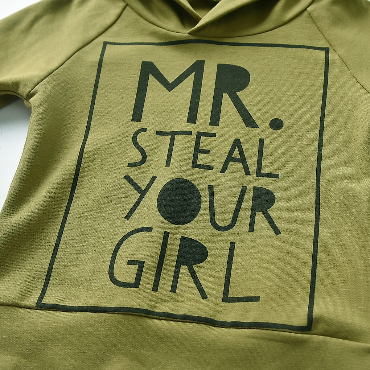 Eghunooy Toddler Infant Baby Boy Clothes Mr. Steal Your Girl Printed Hoodie Tops Sweatsuit Camouflage Pants Outfit Set (3-6 Months)