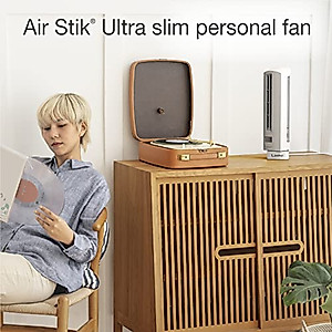 Lasko Air Stik Oscillating Tabletop Fan, Ultra-Slim Design, 2 Quiet Speeds, for Bedroom, Dorm Rooms, Office, 14", White, T14100