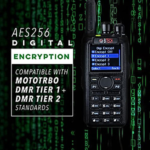 BTECH DMR-6X2 PRO Digital DMR and Analog 7-Watt Dual Band Two-Way Radio (136-174MHz VHF & 400-480MHz UHF). Supports Bluetooth, APRS, GPS, Roaming, AES256 Encryption, Recording, and More