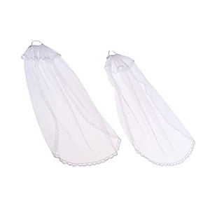 Esquirla White Doll Wedding Veil for Wedding Dress Clothes for 12 Inches