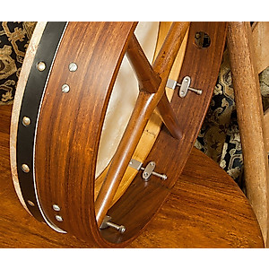 Roosebeck Tunable Sheesham Bodhran, Rosewood, Cross-Bar 14 inches by 3.5 inches