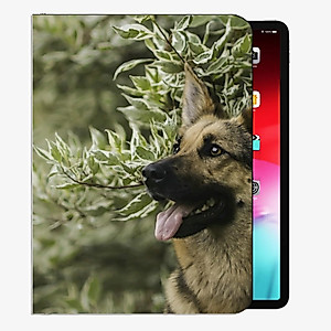 Wugao Wugao for iPad Pro 12.9 Case 2021/2020 Cover,Dog German Shepherd Animals A031 Business Folio Stand Cover with Pencil Holder