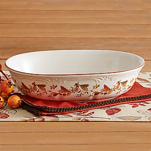 Pfaltzgraff Autumn Berry Oval Vegetable Bowl, white, 11.5 inches