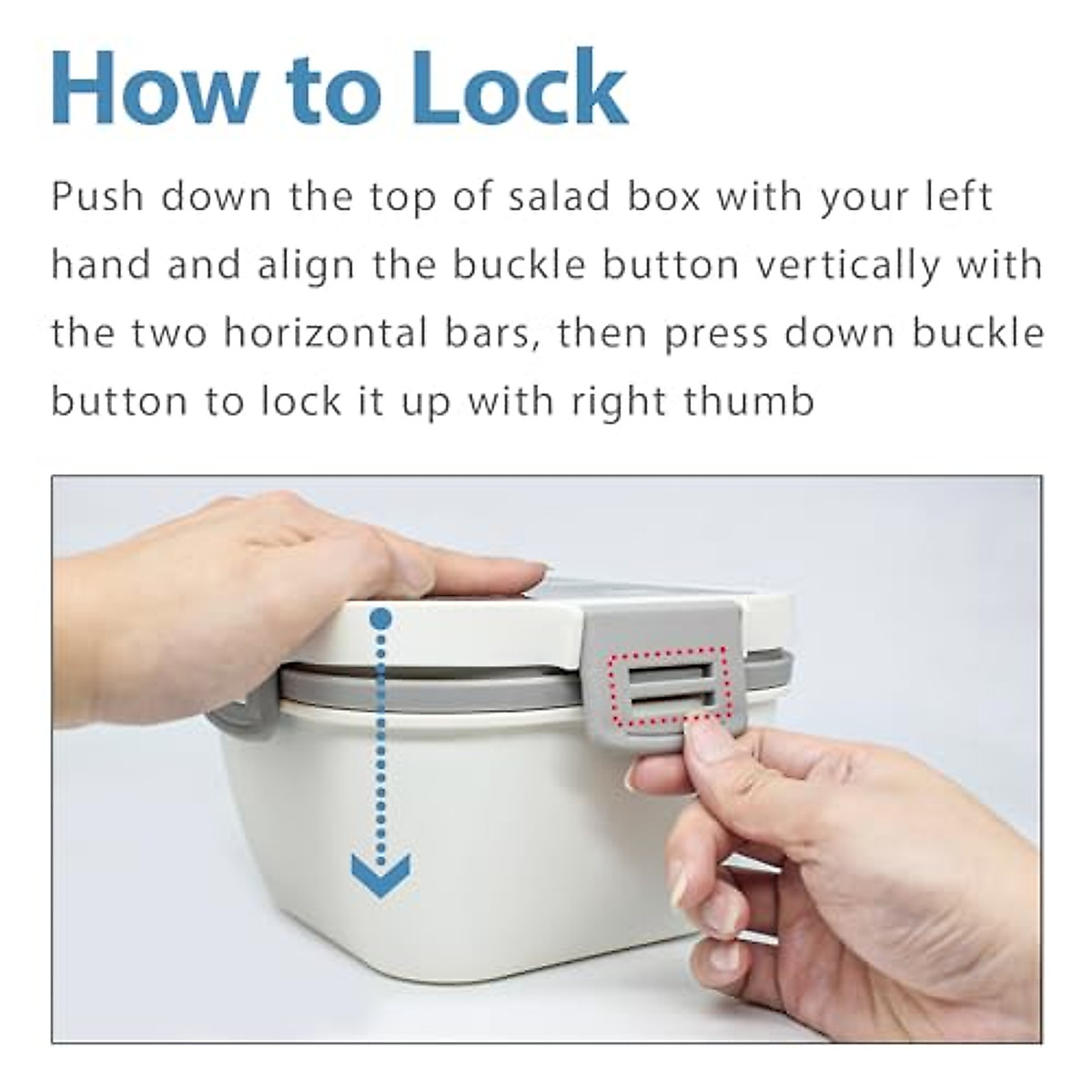 Temiminime Salad Lunch Containers for Adults with Portable Bag,60oz/1.7L Large Plastic Salad Bowls for Lunch, BPA-Free, 4-Compartment Tray & a Sauce Cup, Lid with Dual-Latches, White