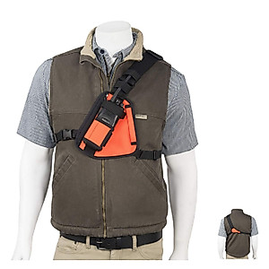 HOLSTERGUY RCH-101OR (Orange) Radio Chest Harness Shoulder Radio Holster Chest Pack Adjustable Single Radio Pouch Two-Way Radio Holster for Motorola Radios and Walkie Talkies RCH-101OR Made in USA