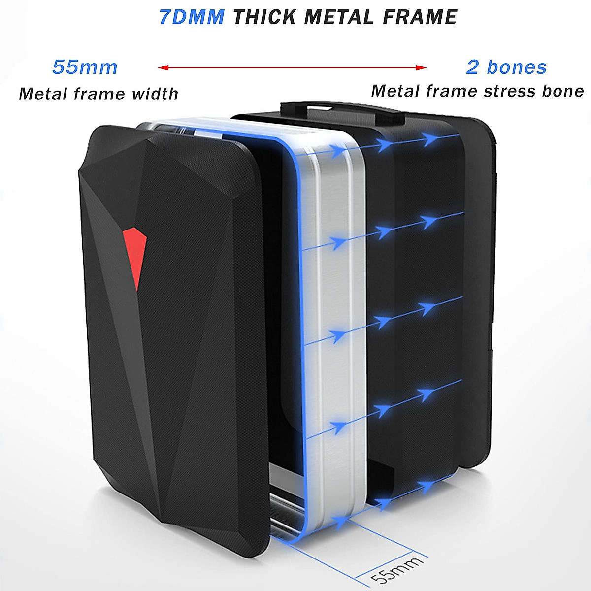 DUTUI 17.3 Inch Laptop Bag Backpack E-Sports Backpack Hard Shell Travel Backpack is Waterproof, Suitable for Travel/Gaming Lovers,Red