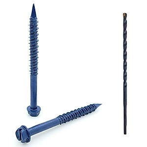 100 Qty 1/4" x 2-3/4" Hex Head Diamond Tip Concrete Screws to Anchor Masonry, Block & Brick (BCP501)