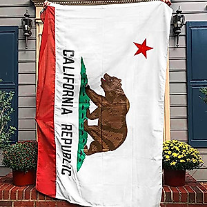 XIFAN Premium California State Flag 4x6 - Embroidered Heavy Duty 300D Nylon Strongest Longest Lasting - CA Republic Bear Flag Outdoor - Vibrant Print Waterproof