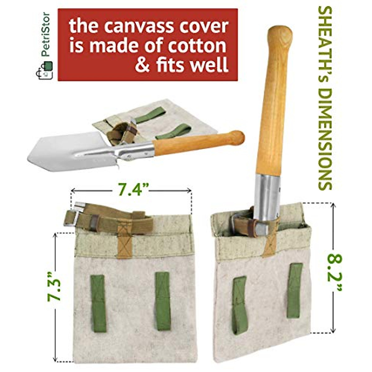 Shovel 1984 Special Forces Shovel Includes Sheath Shovel Stainless Steel with Pouch