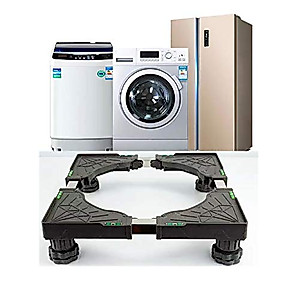 YULEMY Mini Dorm Fridge Stand Washing Machine Base Universal Mobile Base with 4 Strong Feet Multi-Functional Adjustable Pedestal for Dryer, Washer and Refrigerator (Grey)