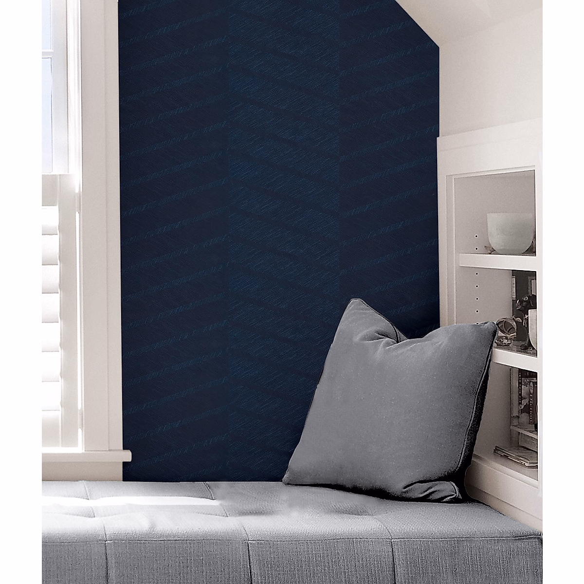 Scott Living SLS3979 Indigo Wayward Peel & Stick Wallpaper, Blue