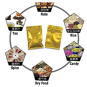 100 Pieces Colorful Self Sealing Zip Mylar Packing Pouch Storage Food Accessory Snack Package Bags Heat Seal Tear Notches Aluminum Foil Wholesale Food Grade Pouches (Color Random) (7.5x6.5cm)