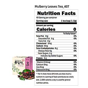 Mulberry Leaves Tea 1g X 40 Tea Bags, Korean Herb Leaves
