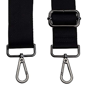 Allzedream Wide Purse Strap Replacement Crossbody Shoulder Bag Adjustable (Black)