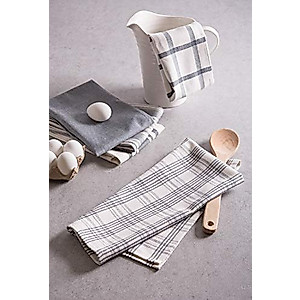 DII Assorted Woven, Kitchen Dishtowel Set, 18x28, Gray, 5 Piece