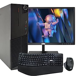 Lenovo ThinkCentre Computer Desktop PC, Intel Core i5 3rd Gen, 8GB RAM, 1TB HDD, MTG New 20 inch LED Monitor, Wireless Ergonomic Keyboard Mouse, WiFi, Windows 10 Pro (Renewed)