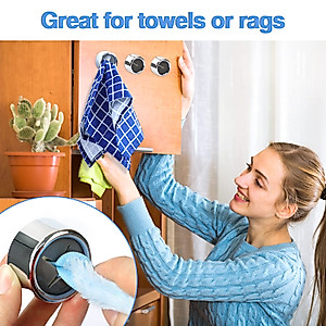 Redamancy 3 Pieces Kitchen Towel Hooks, Self Adhesive Wall Dish Towel Hook, Round Adhesive Dish Towel Hook for Kitchen Cabinet Bathroom Home for Hanging Dish Rag Rack Hook No Drilling Required