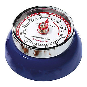 Zassenhaus Magnetic Retro 60 Minute Kitchen Timer, 2.75-Inch, Navy Blue