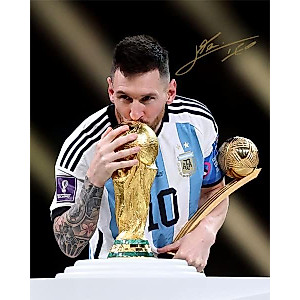 Ikonic Fotohaus Lionel Messi Argentina Goat Signed Photo Autograph Print Wall Art Home Decor