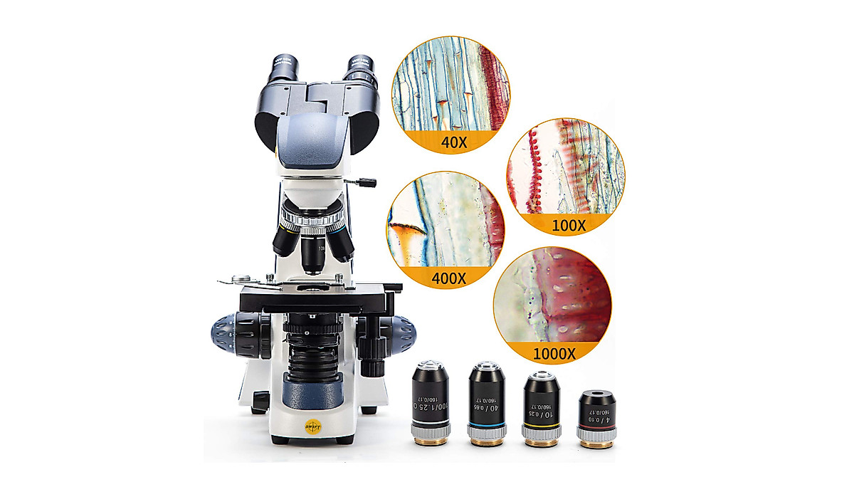 SWIFT SW380B 40X-2500X Research Microscope with Camera & Slides