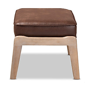 Baxton Studio Ottomans, Dark Brown/Antique Oak