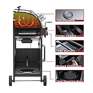 Royal Gourmet ZH3002C 3-Burner 25,500-BTU Dual Fuel Cabinet Gas and Charcoal Grill Combo with Cover, Outdoor Barbecue, Black