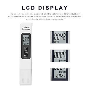 Deosdum 3 in 1 Water Quality Tester TDS EC Conductivity Temperature Meter for Household Water
