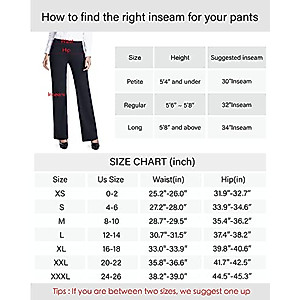 Bamans Yoga Dress Pants for Women Bootcut, Slant Pockets, Wide Flare, Workout Long Bootleg Dress Yoga Pants(3 Black,XX-Large)