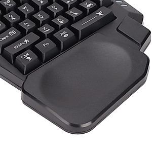 LISND One Handed Gaming Keyboard, Three Colors Backlight Anti Slip Design 35 Keys Gaming Keyboard for Mobile Games for Computer