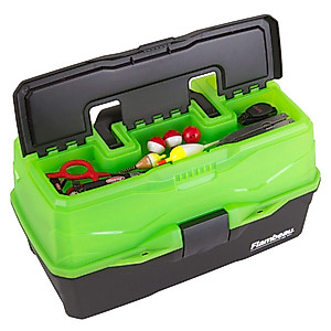 Flambeau Outdoors 6383AMG 3-Tray Classic Tray Tackle Box, Portable Tackle Organizer, Frost Green/Black