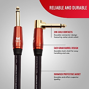 Monster Prolink Acoustic Instrument Cable - 12 ft - Right Angle to Straight