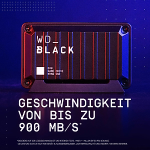 Western Digital 500GB D30 Game Drive SSD - Portable External Solid State Drive, Compatible with Playstation, Xbox, & PC, Up to 900MB/s - WDBATL5000ABK-WESN