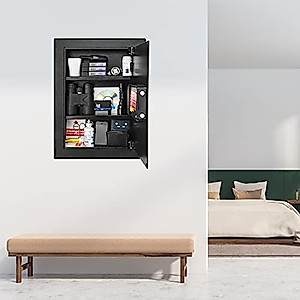 Barska Biometric Fingerprint Security Wall Safe 0.52 Cubic Ft