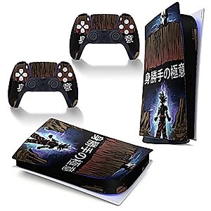 PlayStation 5 Digital edition version sticker protective cover, GokuVS Gillian ps5 controller protective shell (compatible with ps5 Digital edition)