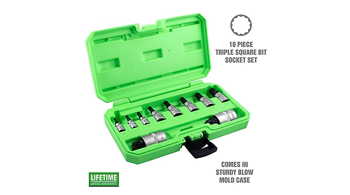 OEMTOOLS 10 Piece Magnetic Triple Square Bit Socket Set